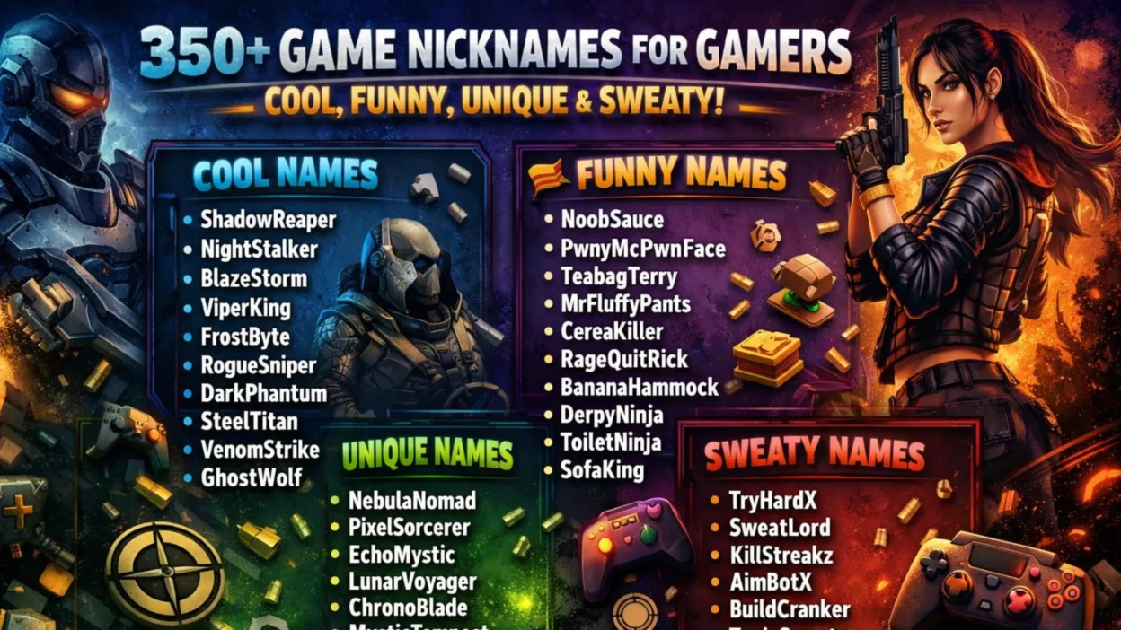 350+ Game Nicknames for Gamers – Cool, Funny, Unique