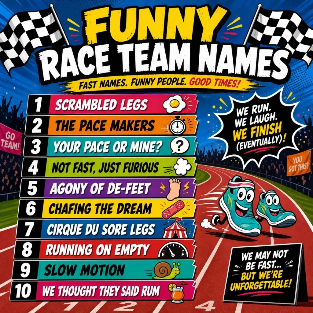 250+ Race Team Names for Fast, Funny & Competitive Crews